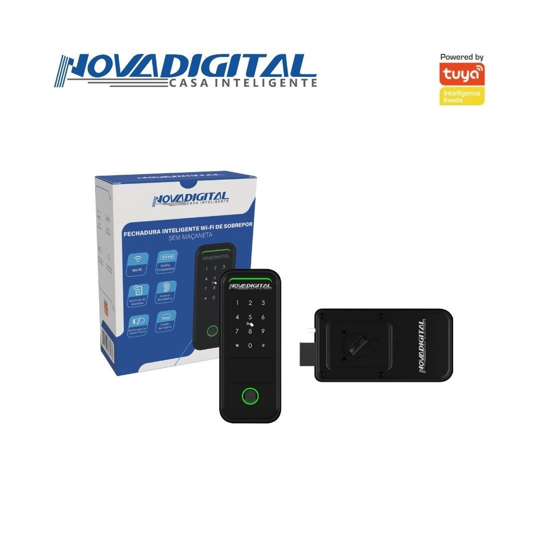 Fechadura Inteligente Wi-Fi - de Sobrepor - Novadigital Smart