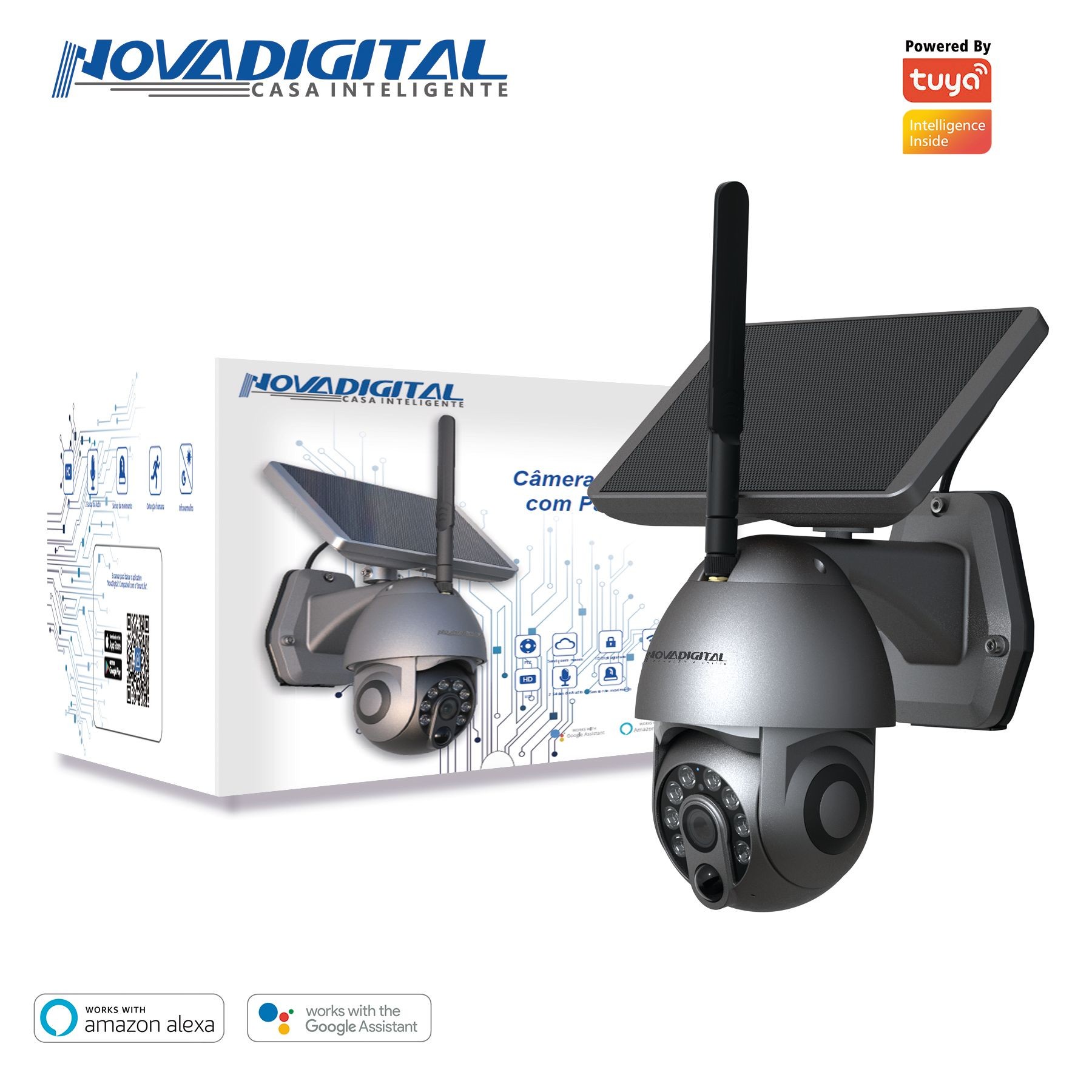 Câmera Inteligente Wi-Fi com Painel Solar - Novadigital Smart