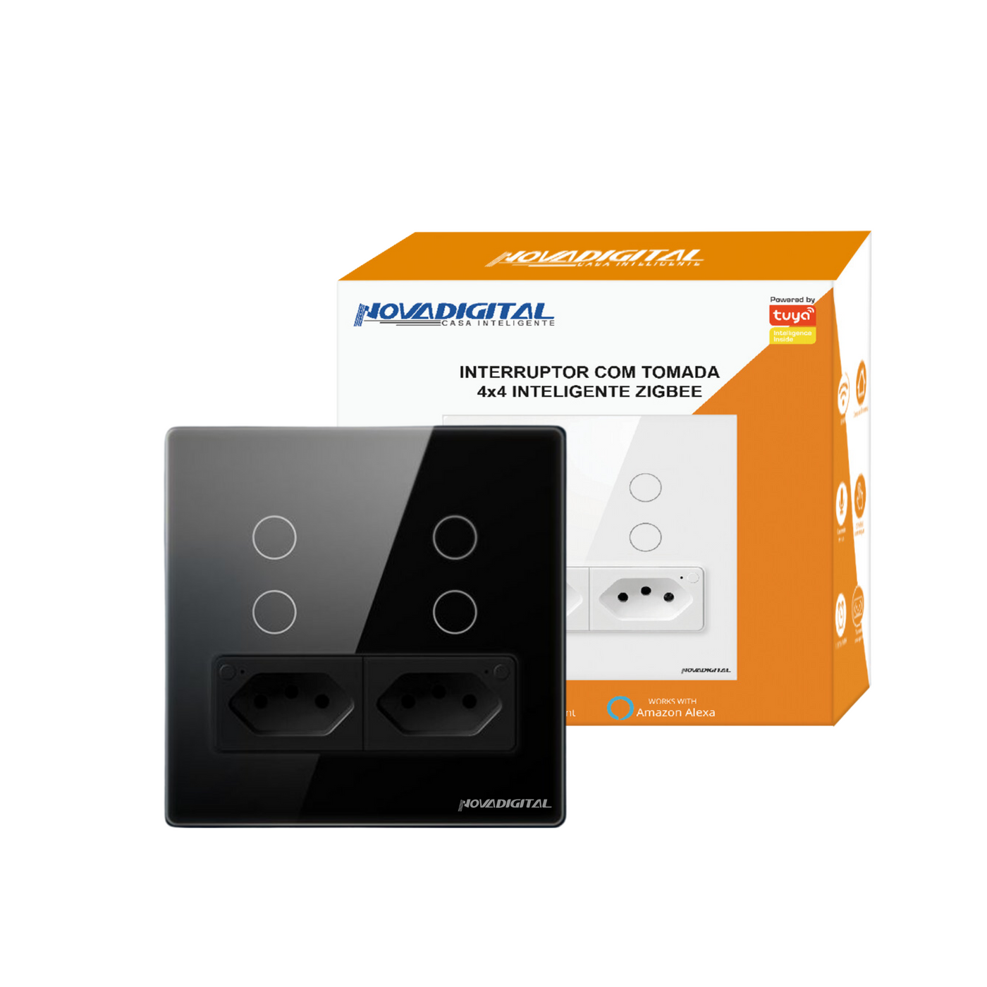 Interruptor Inteligente Com Tomada Zigbee Novadigital Smart