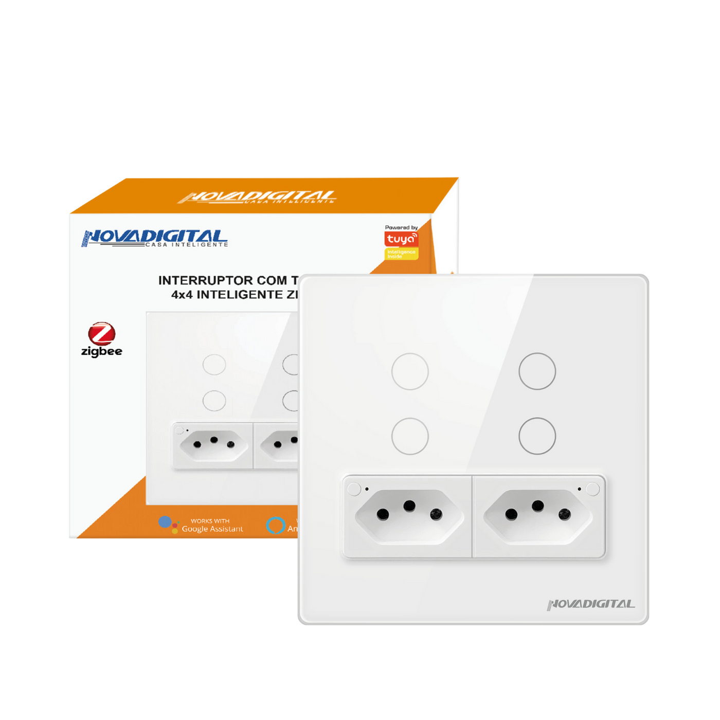 Interruptor Inteligente Com Tomada Zigbee Novadigital Smart