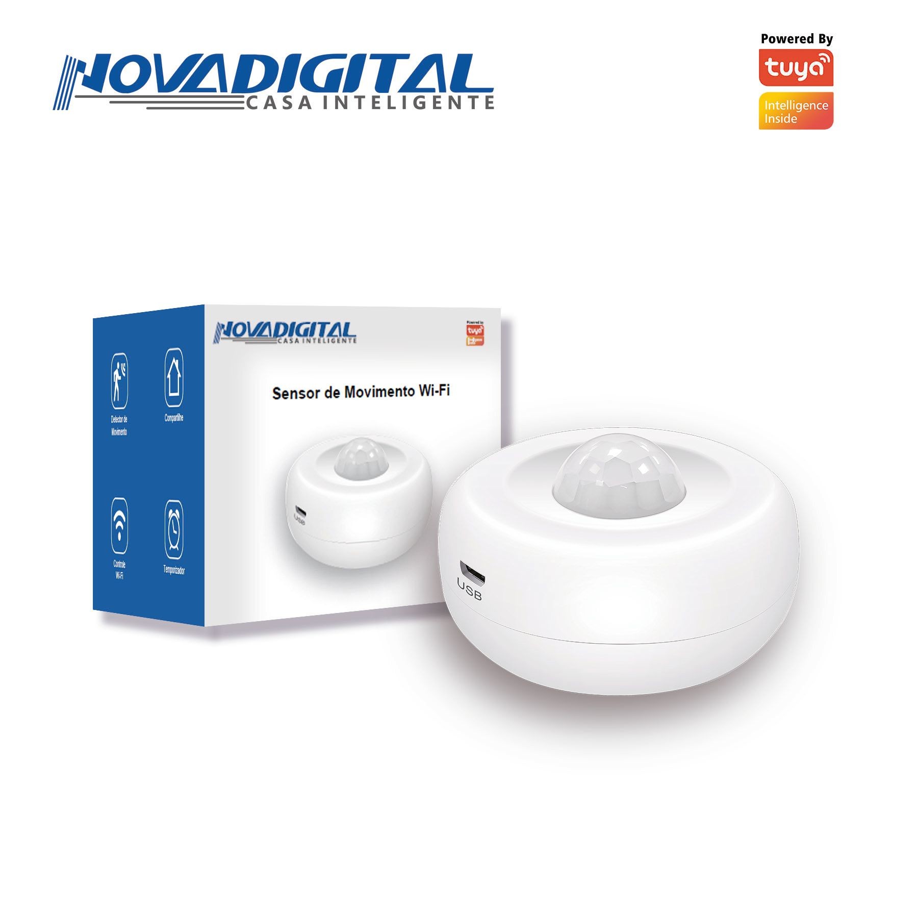 Sensor de Movimento Wi-Fi - Novadigital Smart